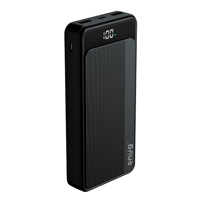 snug led pd power bank 20 000mah - black | Ignition Marketing